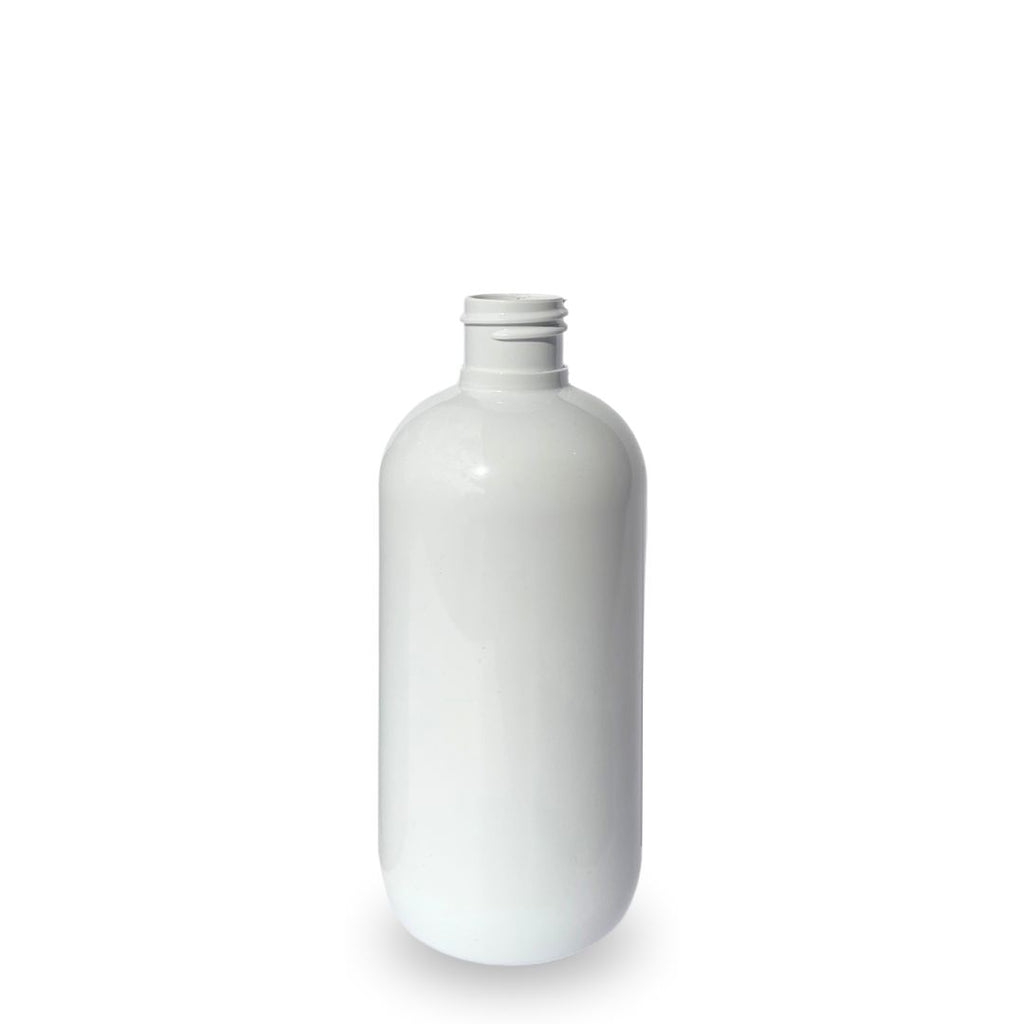 250ml White Plastic Bottle rPET - 'Semi Squat Boston' - 24mm (24/410 ...