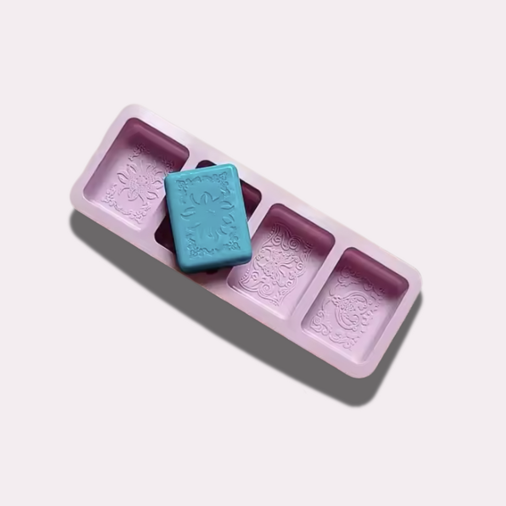 Textured Rectangle Silicone Mould – 4 Cavity, 85ml – Craft 360