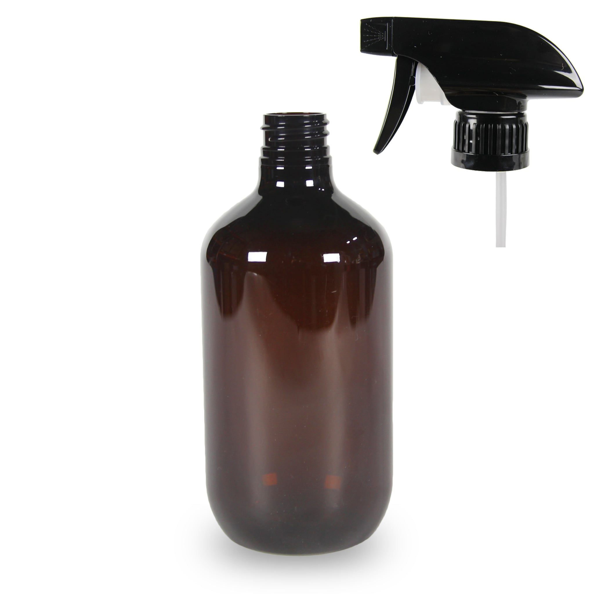500ml Amber Plastic Bottle PET 'Veral' - (Trigger Spray) - 28mm (28/410 ...